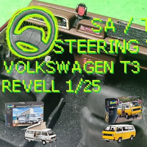 🛞 SA / T4 STEERING WHEEL FOR VW T3 REVELL 1/25・ STL File for 3D printing・Cults