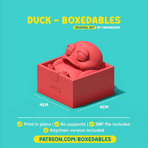 🦆 Duck - Boxedables [Original Art]・Free STL File for 3D printing・Cults