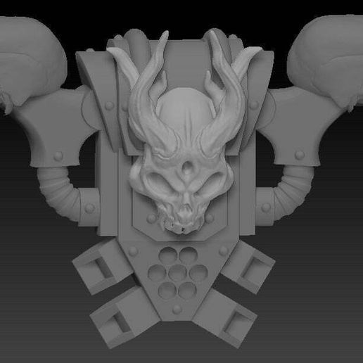 🎒 Backpack Chaos skull deamon・Free STL File for ・Cults