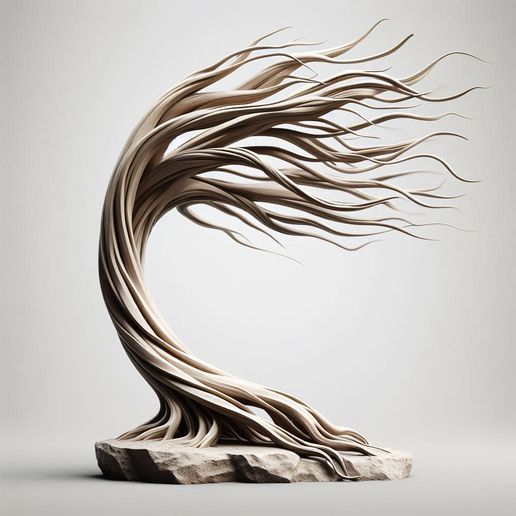 🌬️ Wind Swept Tree Sculpture・ STL File for 3D printing・Cults