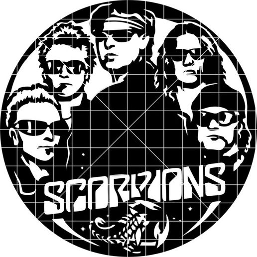 DXF file Scorpions band for laser cutting on vinyl record DXF file ⏺️ ...