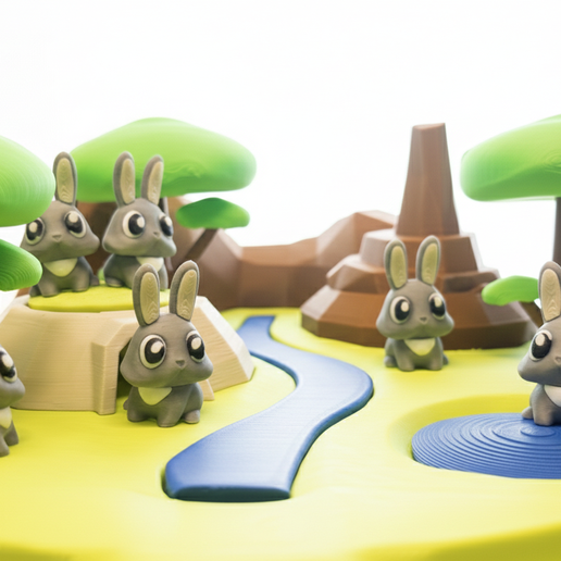 🐰🌱 Prairie Bunnies - 3D Mini Characters by colors・ 3MF File for 3D ...