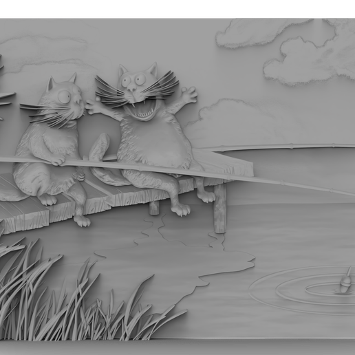 3D file 3D Model STL File for CNC Router/Laser & 3D Printer Cats ...