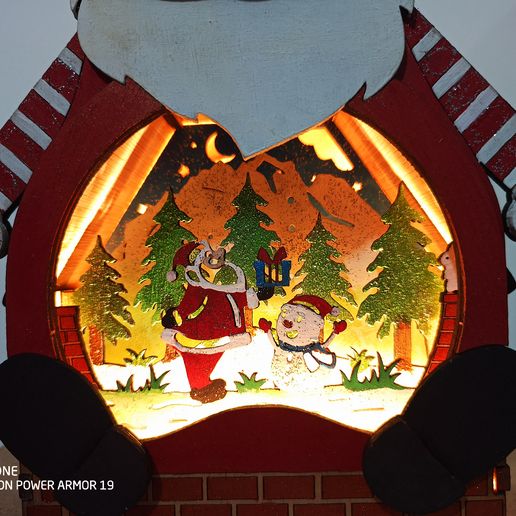 3D file christmas santa lamp laser cut cnc router 🎄 ・Model to download ...
