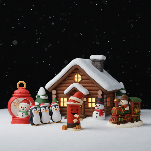 🎄 Cozy Cute Christmas Bundle – Set of 5 Ornaments (STL)・ 3MF File for ...