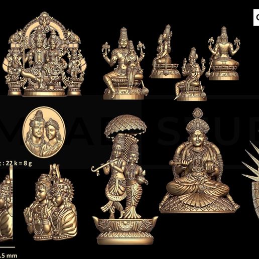💯 100+ Indian God STL Files for 3D Printing – Lord Ganesha, Shiva ...