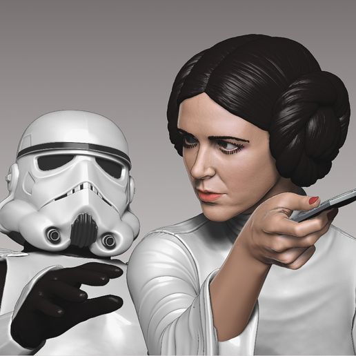 👸 Princess Leia delivers death star secret plans to R2D2・ STL File for ...