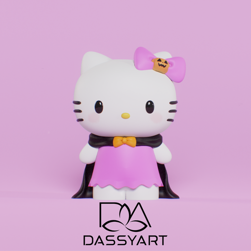 👋 Hello Kitty Halloween・Free STL File for 3D printing・Cults