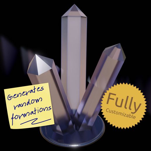 🔮 Crystal Generator・Free STL File for ・Cults
