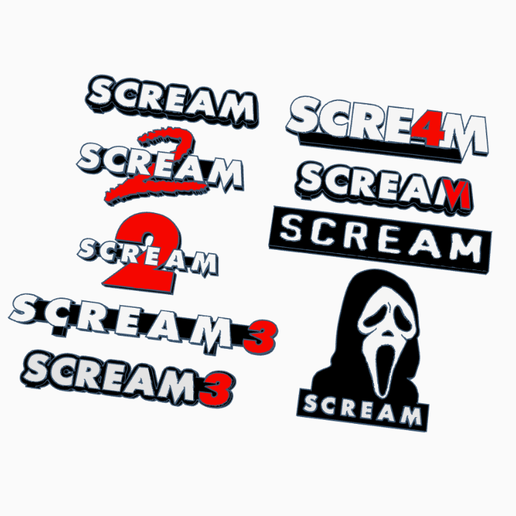 👾 SCREAM - COMPLETE COLLECTION of Logo Displays by MANIACMANCAVE3D・ STL ...