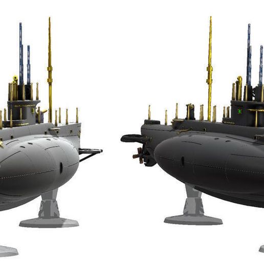 Free 3D file British E Class Submarine 👽 ・Template to download and 3D ...