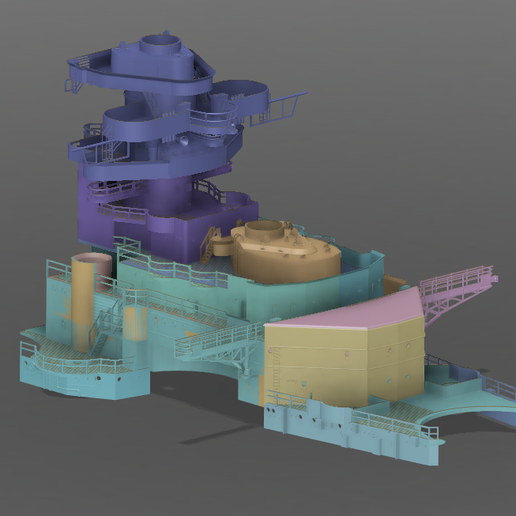 🌉 1/200 BISMARCK/TIRPITZ FORWARD BRIDGE STRUCTURE・ STL File for 3D ...