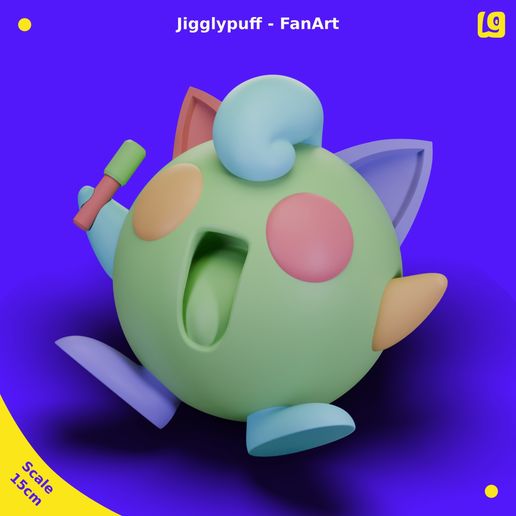 Jigglypuff Lying and Laughing from the Pokemon Anime as an Enhanced ...