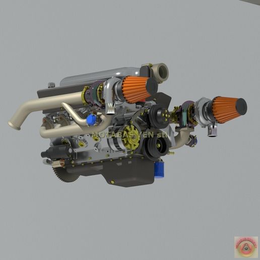 🚙 FORD 427 TURBO - ENGINE・ STL File for 3D printing・Cults