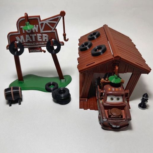 STL file Disney Pixar Cars Tow Mater's House 🏠 ・3D printing design to ...