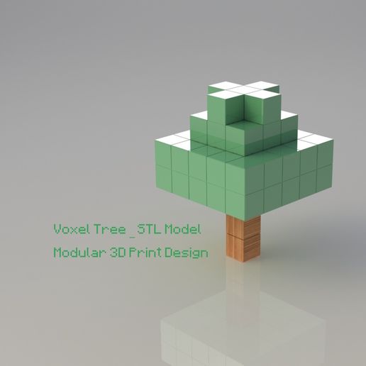 🌳 Voxel Tree – STL Model・ STL File for 3D printing・Cults