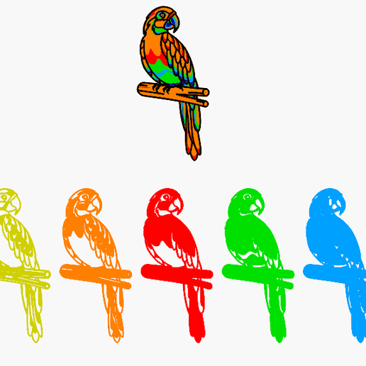 🦜 Parrot in 7 layers・ DXF File for CNC machining - Laser cutting・Cults
