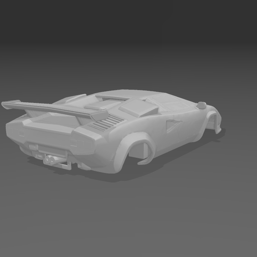 🐚 Lamborghini Countach Turbo body - One-piece STL shell to print ...