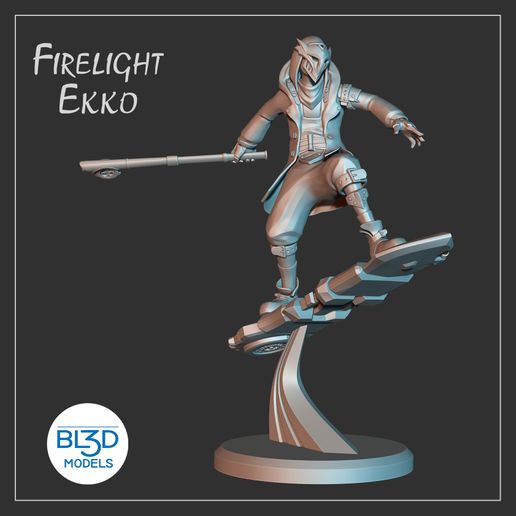 👾 Firelight Ekko - Arcane・ STL File for 3D printing・Cults
