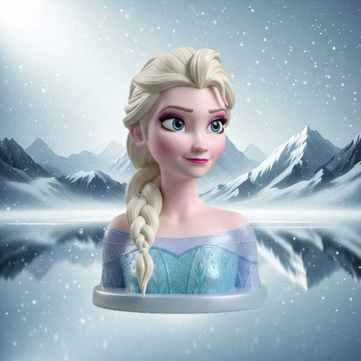 👸 Princess Elsa Bust – Frozen・ STL File for 3D printing・Cults