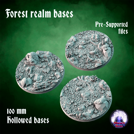 STL file Forest realm bases - 100mm 🧝 ・3D printing design to download・Cults