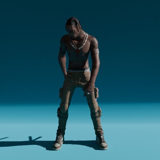 🔥 Travis Scott La Flame Low Poly・ STL File for 3D printing・Cults