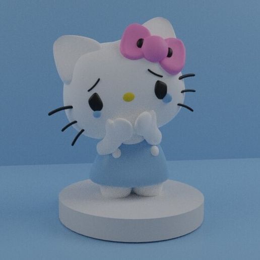 STL file Hello kitty Statue - Sad 👋 ・3D print model to download・Cults
