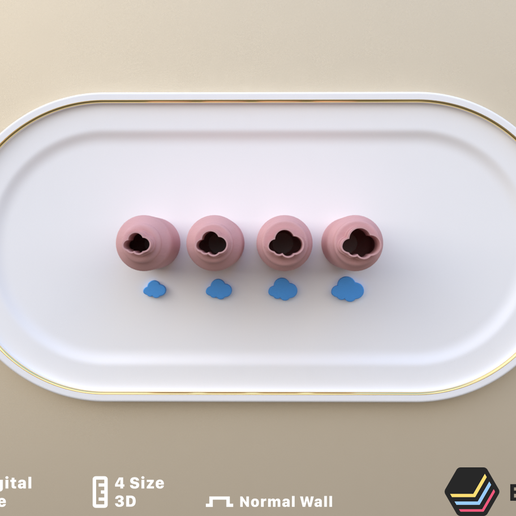 💍 Clouds Micro Cutter * 4 SIZE/COPYRIGHTED LICENSE/EULITEC.COM・Archivo 3D para ・Cults