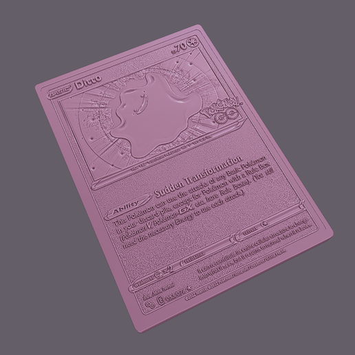 🐉 Pikachu Ditto Pokemon + Card Ditto・Free STL File for ・Cults