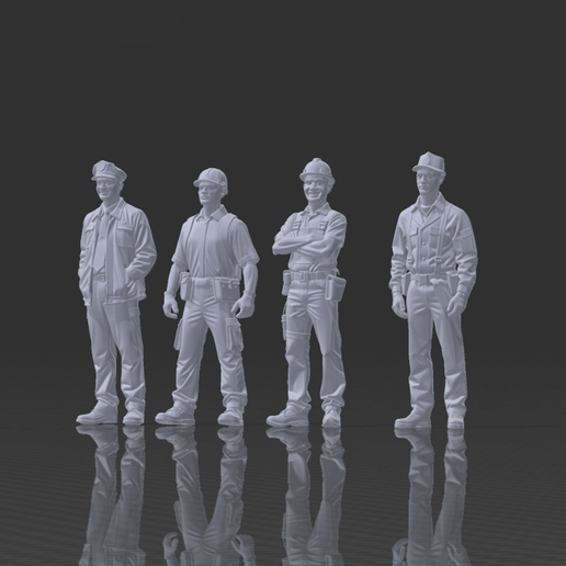 ♂️ 4 Pack HO Scale Male Railway Crew STL - Ultra-Detailed Resin ...
