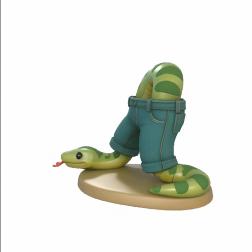 🐍 Sneaky Snake in Jeans - 3D Model of a Stylized Snake with Pants・ STL ...