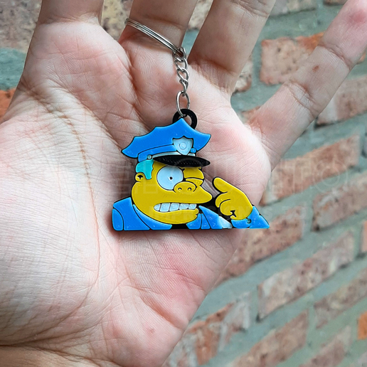 Archivo STL Clancy Wiggum Jefe Gorgory Llavero Keychain 🗝️ ・Objeto ...