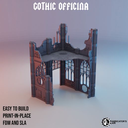 🏗️ Gothic Ruins Set #1 - Print-in-place・ 3D File for 3D printing・Cults