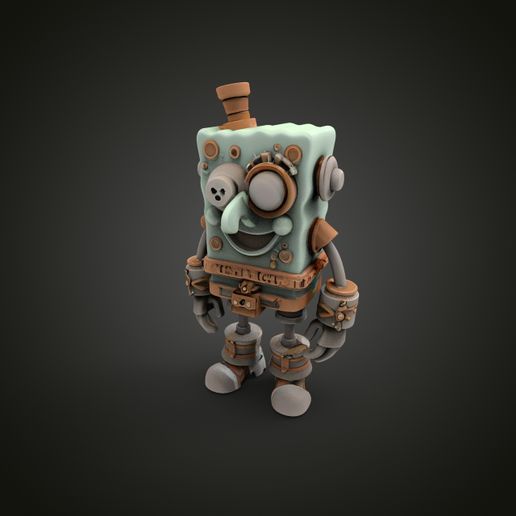 🤖 steampunk SpongeBob・ STL File for 3D printing・Cults