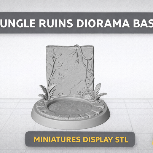 🪖 Jungle Ruins Diorama Display Base – STL・Free STL File for 3D printing ...