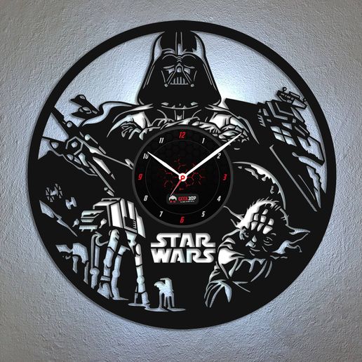 ⭐ Star wars - wall clock・ STL File for 3D printing・Cults