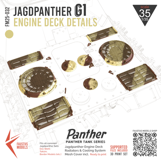 🪖 Jagdpanther G1 Engine Details FM25-032・ 3D File for 3D printing・Cults