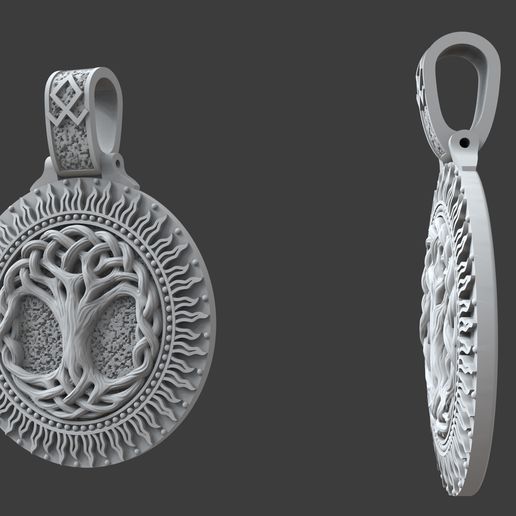 🌳 Pendant Tree of Life Yggdrasil 3D Model・ 3D File for 3D printing・Cults