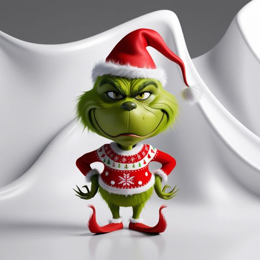 🎄 3D Model of the Grinch with a Christmas Twist - Cartoon Style・ OBJ ...