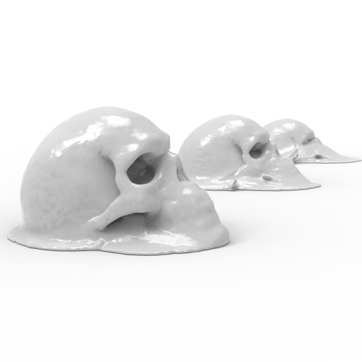 STL file MELTING SKULLS HALLOWEEN DECOR - 3 Versions 🫠 ・3D print object ...