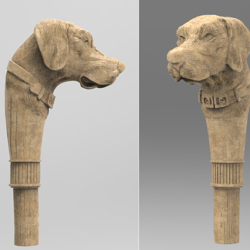 🐕 Dog Walking Stick Handle STL, Labrador Cane Topper 3D Model ...