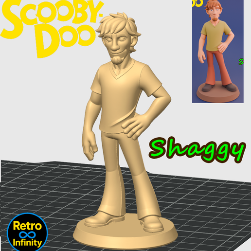 ♾️ Shaggy Rogers STL printable 3D collectible figure - Scooby-Doo 3D ...