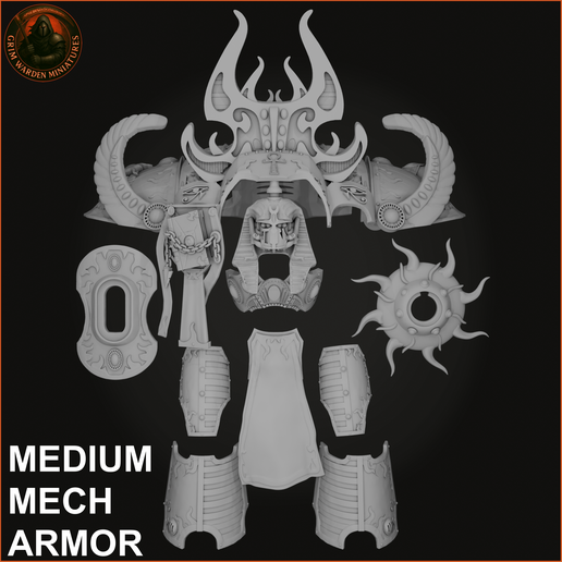 🤖 Sorcerers of the Cyclops Medium Mech Armor・ 3D File for 3D printing・Cults