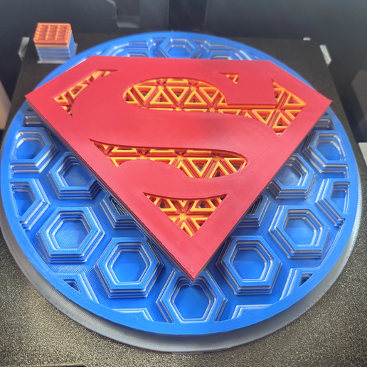 🦸‍♂️ Superman Symbol Dimensional Mosaic・ 3MF File for 3D printing・Cults