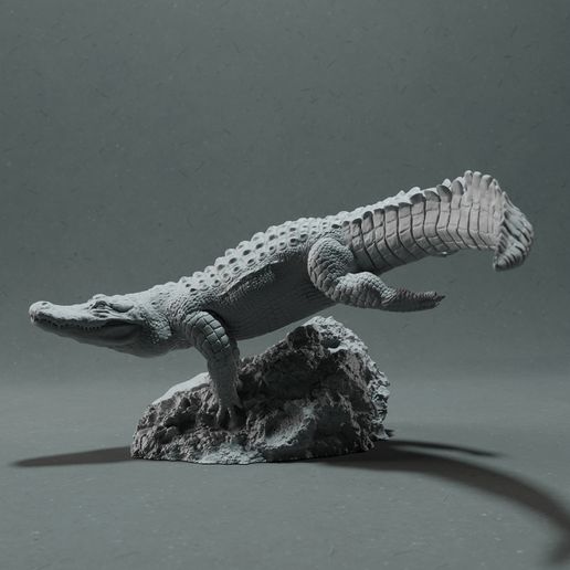 🐊 American Alligator - Swim・ STL File for ・Cults