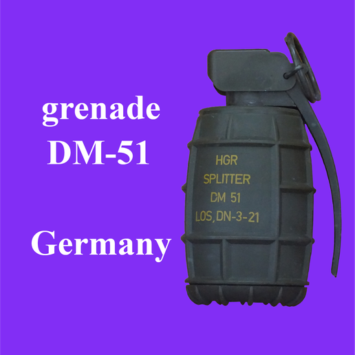 🇩🇪 Model of the DM-51 grenade, Germany.・ STL File for 3D printing・Cults