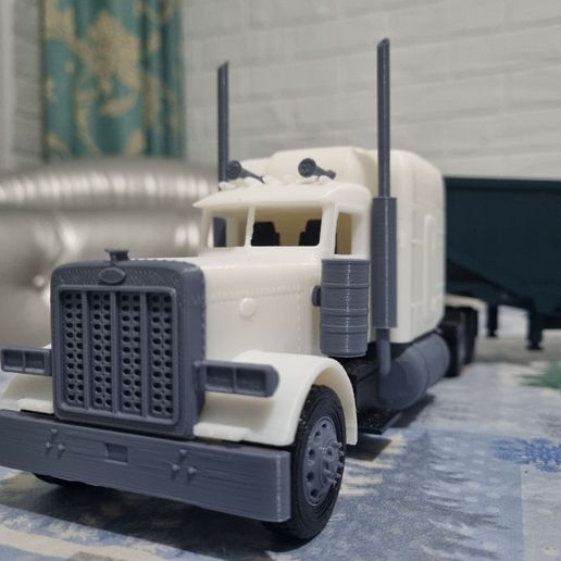 🚚 peterbilt truck with super b trailer. full ready to print・ 3D File ...