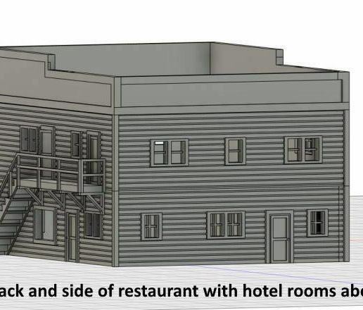 🏨 N Scale Hotel or Restaurant with Sleeping Rooms Above....・Free 3D ...