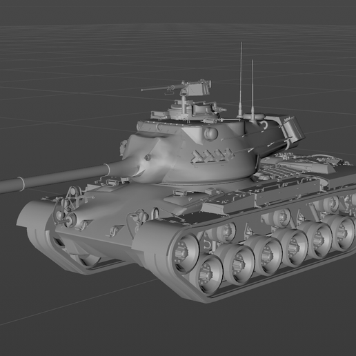 🪖 German mKPz M47 G tank 3D model material・ OBJ File for 3D printing・Cults