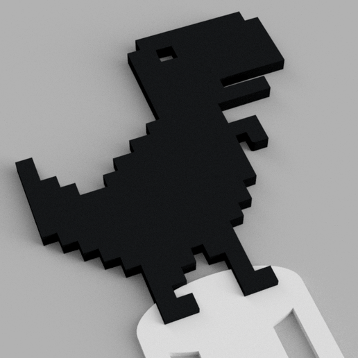 Free STL file Pixelated Dinosaur Game Google Logo Bookmarks 🦖 ・Template ...